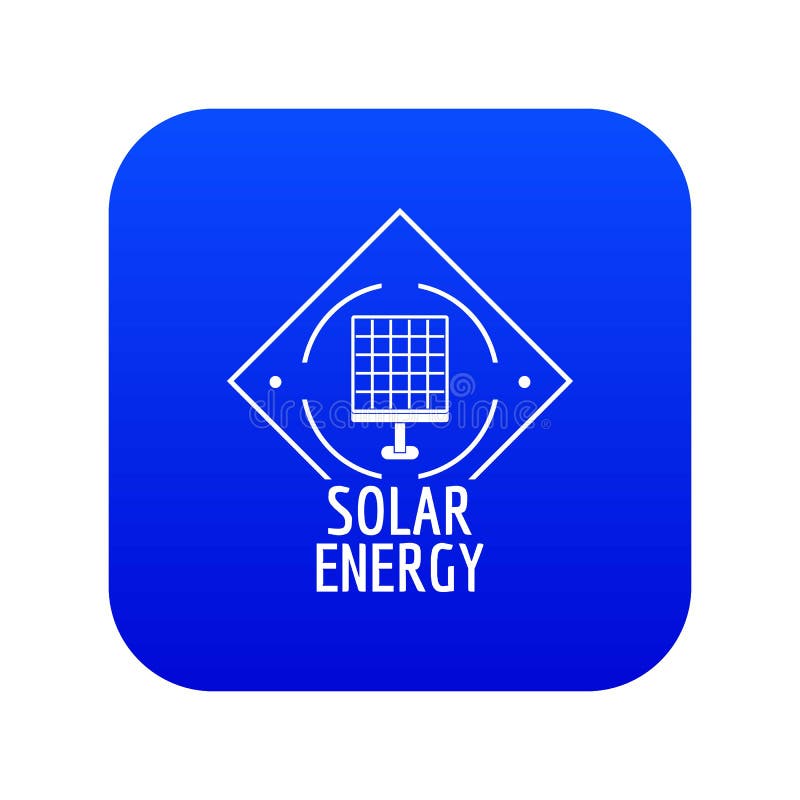 Solar Energy Icon Blue Vector Stock Vector - Illustration of concept ...