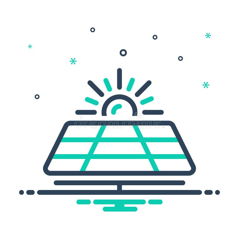Mix Icon for Solar Energy, Solar Panel and Sun Stock Vector ...