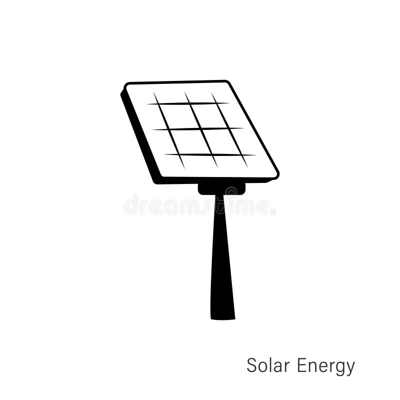 Solar Energy Icon, Solar Panels Black Logo, Eco Symbol, Alternative ...