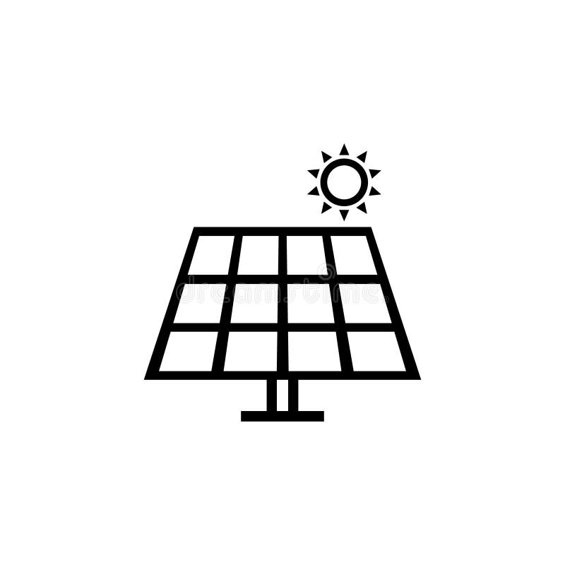 Solar Energy Line Icon. Frontal Solar Panel Outline Vector Illustration ...