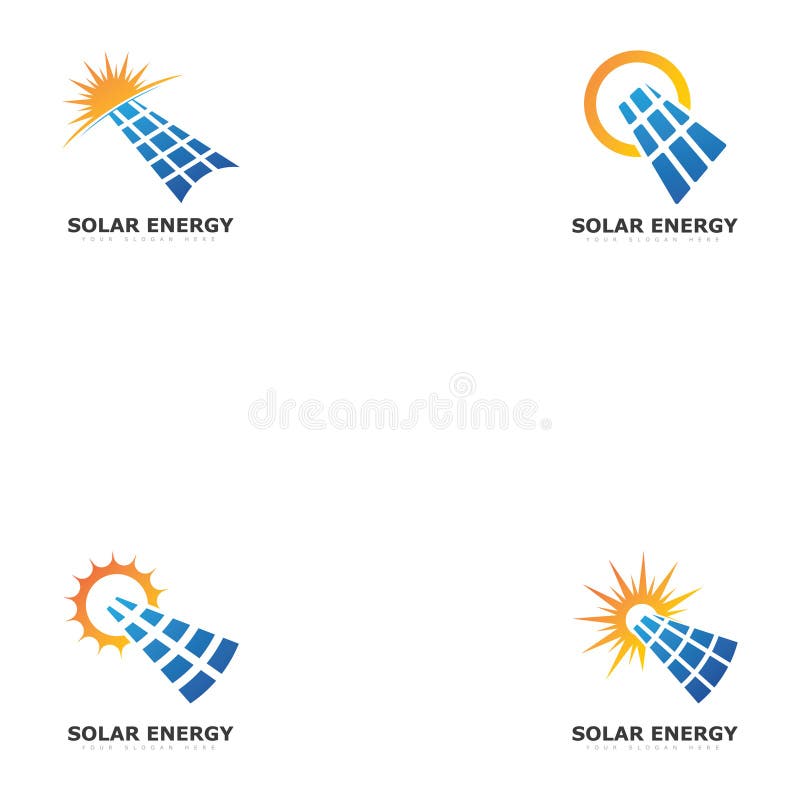 Solar Energy Logo or Icon. Vector Solar Panel Sign. Stock Vector ...