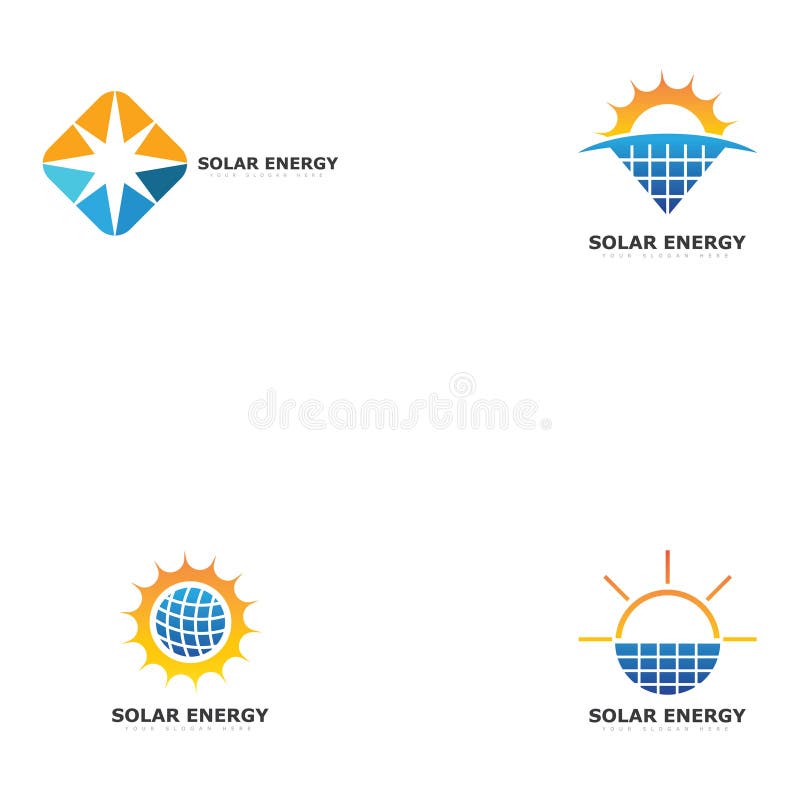 Solar Energy Logo or Icon. Vector Solar Panel Sign. Stock Vector ...