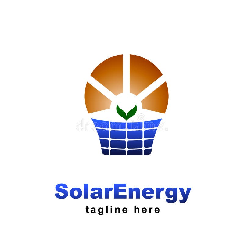 Solar Energy Logo with Panel Light Bulb Shape. Renewable Green Energy ...