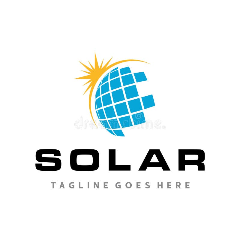 Solar Energy Logo, Solar Panels Logo Vector Stock Vector - Illustration ...