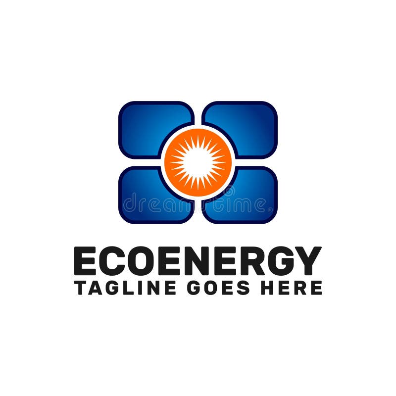 Solar Energy Logo Template, Solar Panel Icons with Sun Inside. Stock ...