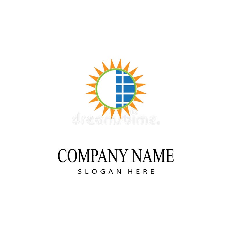 Solar Energy Logo Vector Template Stock Vector - Illustration of solar ...