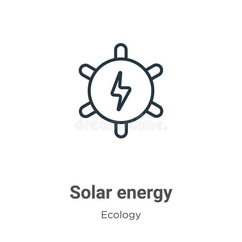 Solar Energy Outline Vector Icon. Thin Line Black Solar Energy Icon ...