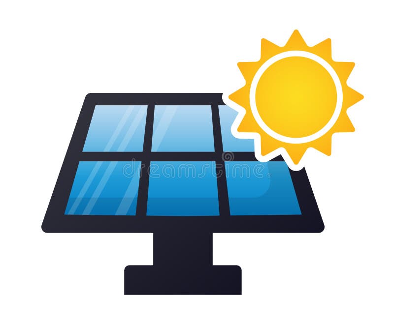 Solar Energy Panels Battery Charging Vector Icon Stock Vector ...