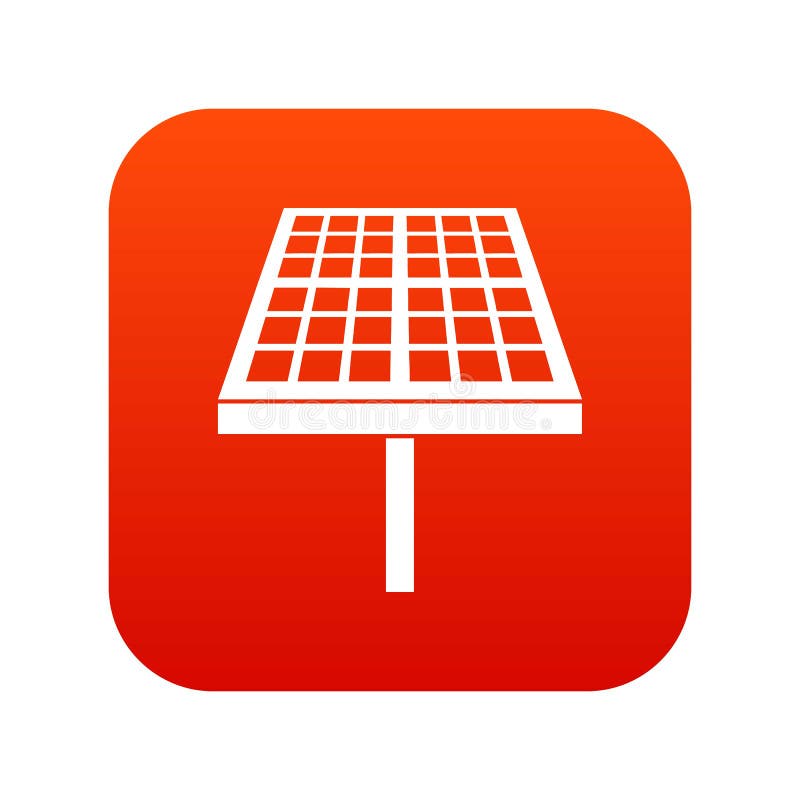 Solar Energy Panel Icon Digital Red Stock Vector - Illustration of ...