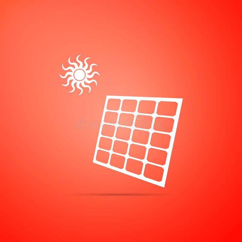 Solar Energy Panel and Sun Line Sketch Icon Isolated on White ...