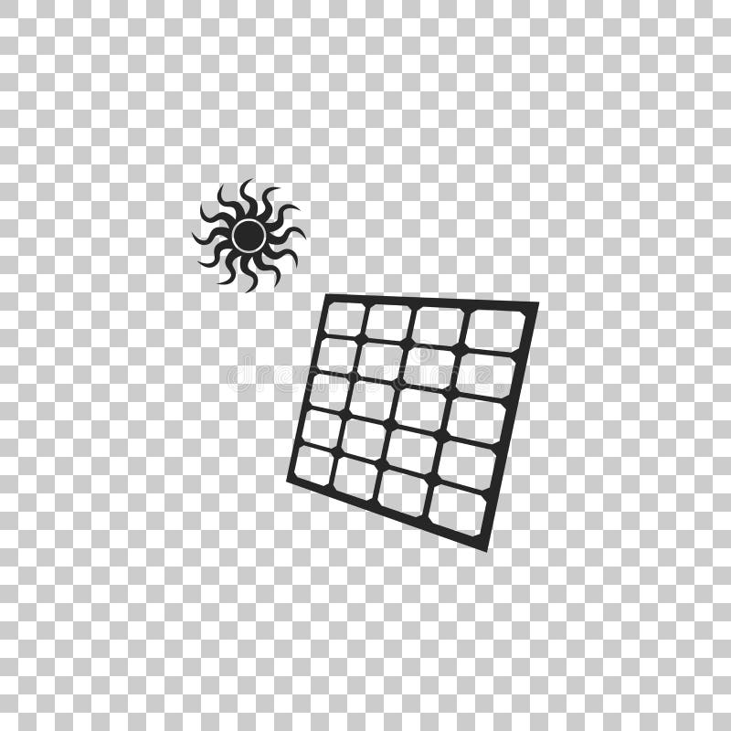 Solar Energy Panel and Sun Icon Isolated on Black, White and ...