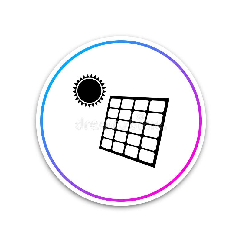 Solar Energy Panel Icon Isolated On White Background. Circle White ...