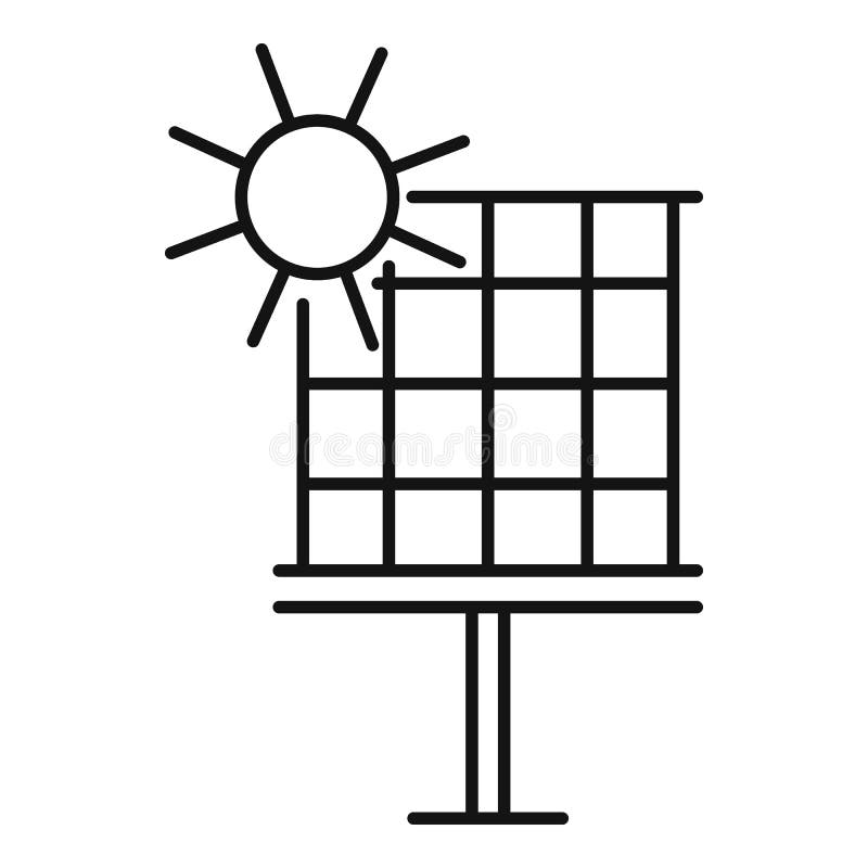 Solar Energy Panel Icon, Outline Style Stock Vector - Illustration of ...