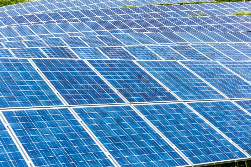 Solar Energy Panels in Array Stock Image - Image of sunshine, close ...