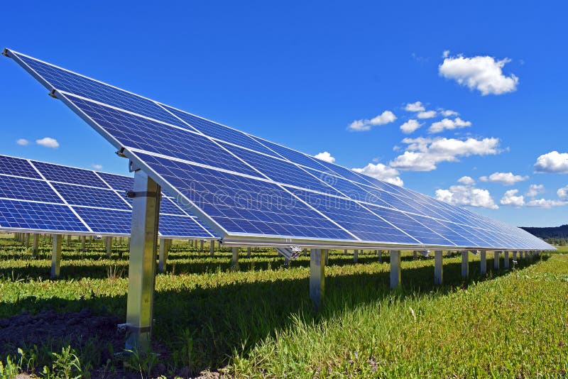 Solar Energy Panels With Beautiful Sky Stock Photo - Image of ...