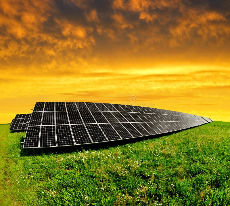 Solar energy panels stock photo. Image of landscape, nature - 39666938