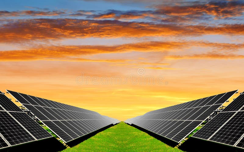 Photovoltaic Solar Panel at Night Stock Image - Image of electricity ...