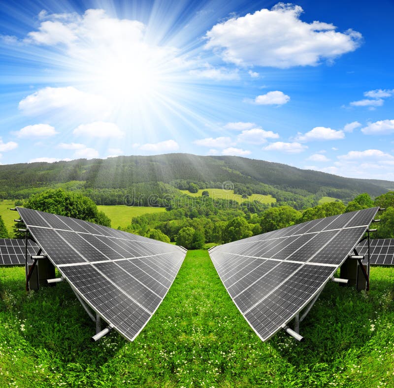Solar energy panels stock image. Image of field, alternativ - 39454135