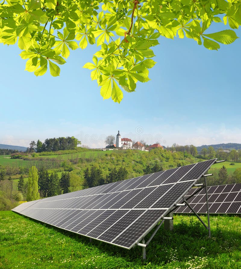 Solar Panels stock photo. Image of gogreen, cloudy, energy - 53454502