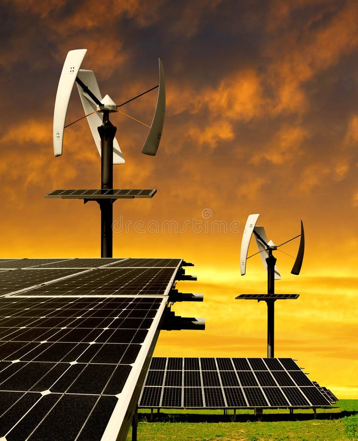 Wind and Solar Power stock image. Image of little, lamp - 27078031