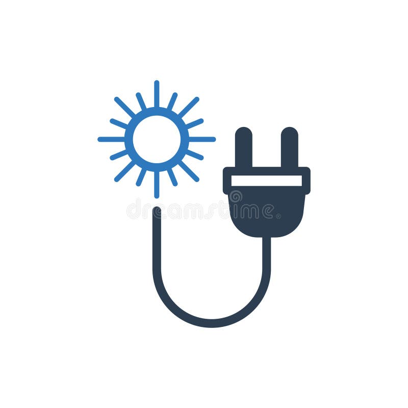 Solar energy plug icon stock vector. Illustration of environment ...