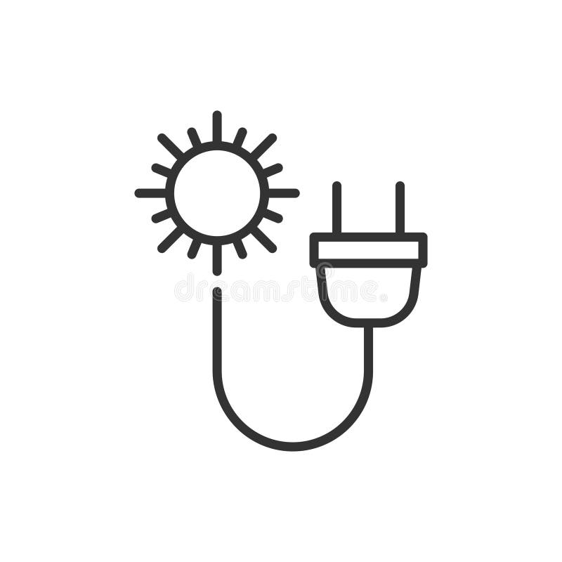 Solar energy plug icon stock vector. Illustration of ecology - 391575171