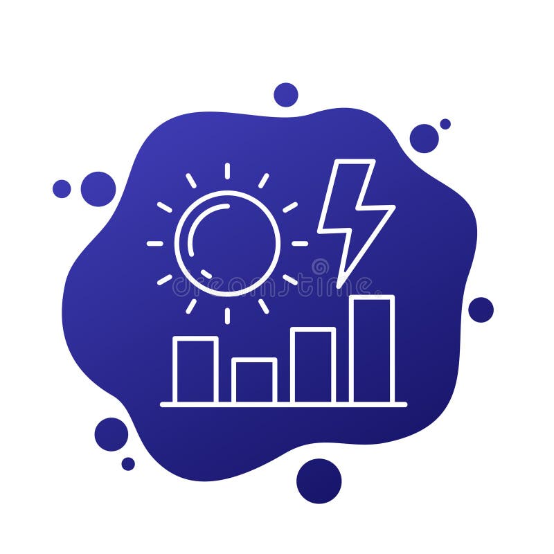 Solar Energy Production Line Icon, Vector Stock Vector - Illustration ...