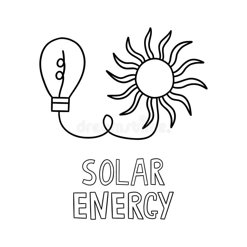 Solar Energy. Sun Connected To Light Bulb. Vector Stock Vector ...