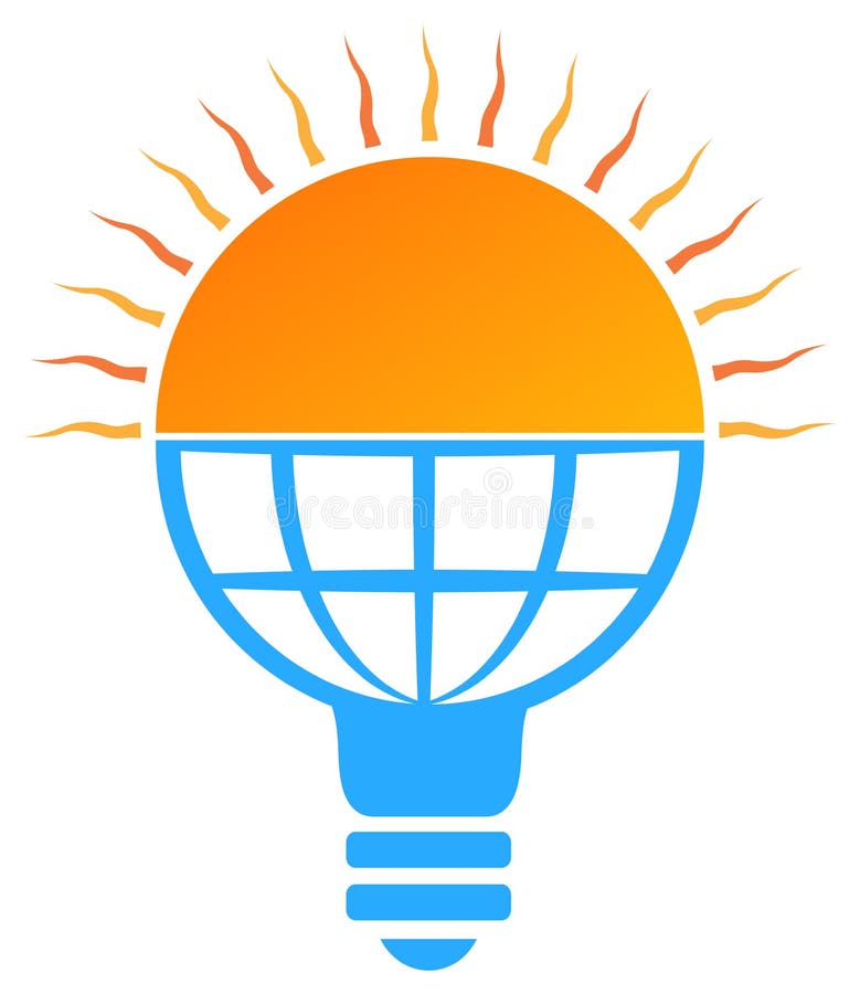 Solar Energy Sun Light Bulb Logo Stock Vector - Illustration of cartoon ...