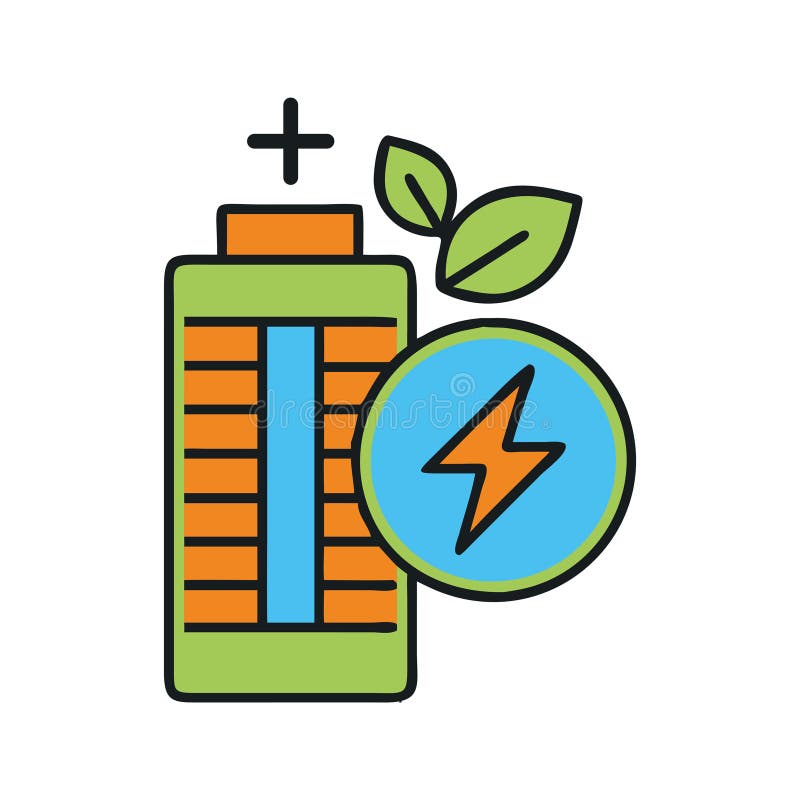 Solar Energy Sustainable Battery Icon Stock Illustration - Illustration ...