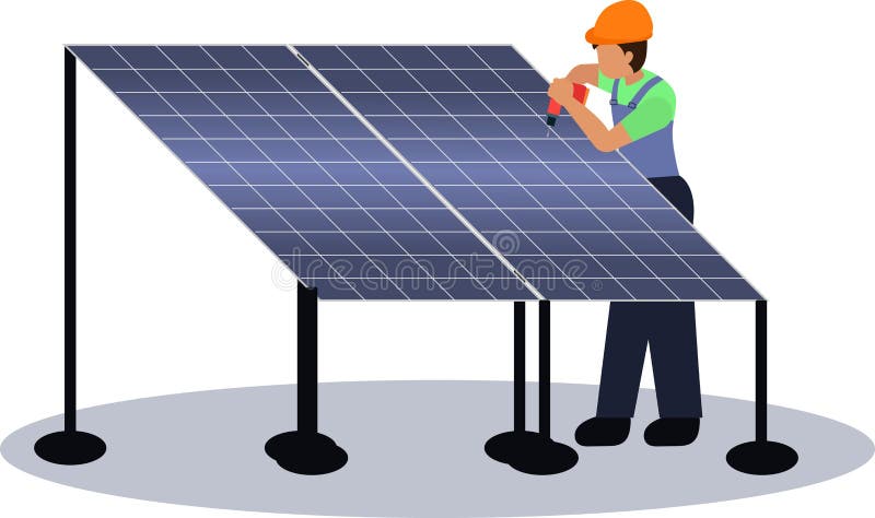 Solar Energy Systems Engineer Installing Solar Panels, Solar Panel ...