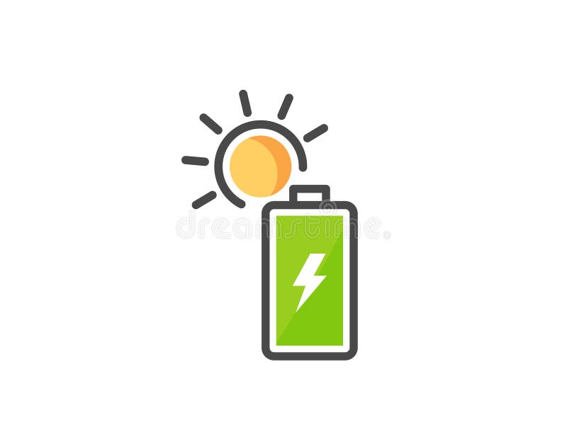 Solar Energy Trendy Icon. Sun and Battery Icon Illustration Stock ...