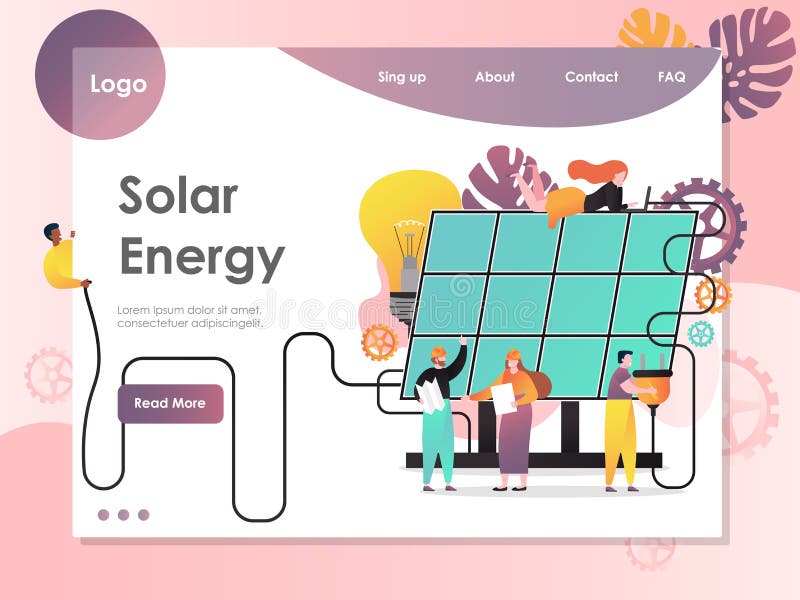 Solar Energy Vector Website Landing Page Design Template Stock Vector ...