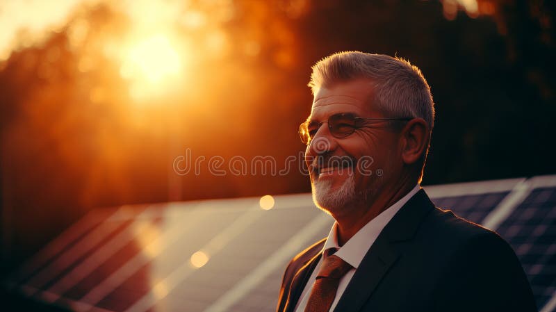 Solar Engineer Maintaining Panels at Advanced Solar Power Plant ...