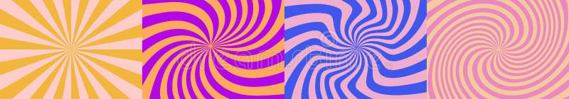 Solar Explosion Background Set. Sun Burst Effect with Waves. Swirl ...