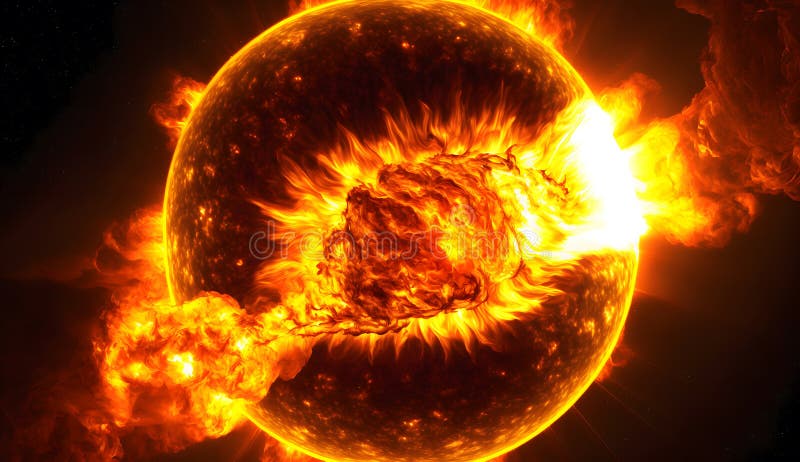 Solar Explosions Also Known As Solar Flares or Corona Stock ...