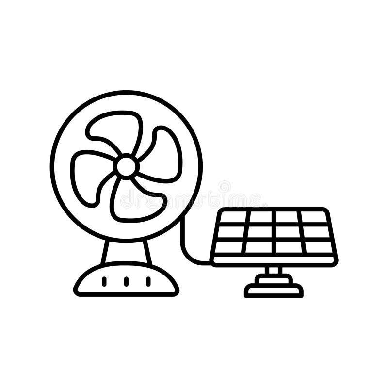 Solar Fan Vector Icon Which Can Easily Modify or Edit. Stock Vector ...