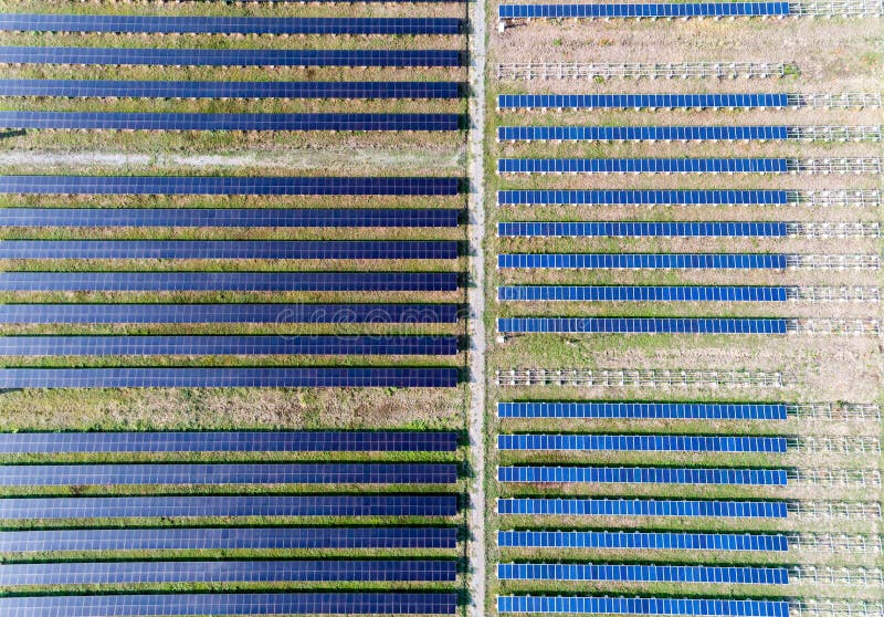 Solar farm from above stock image. Image of view, green - 93276153