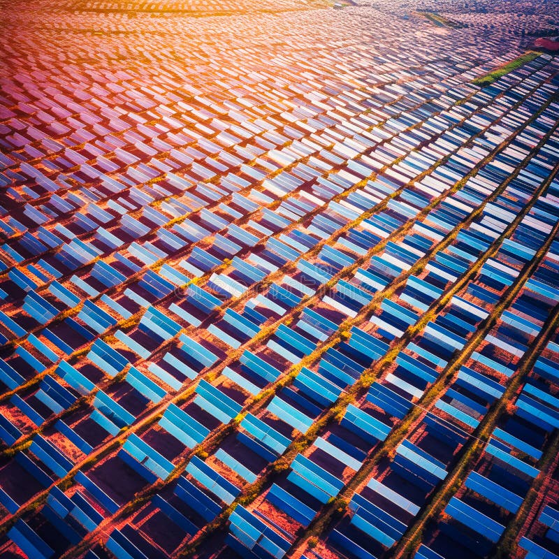 A Solar Farm Consisting of Rows of Photovoltaic Cells. Generative AI ...