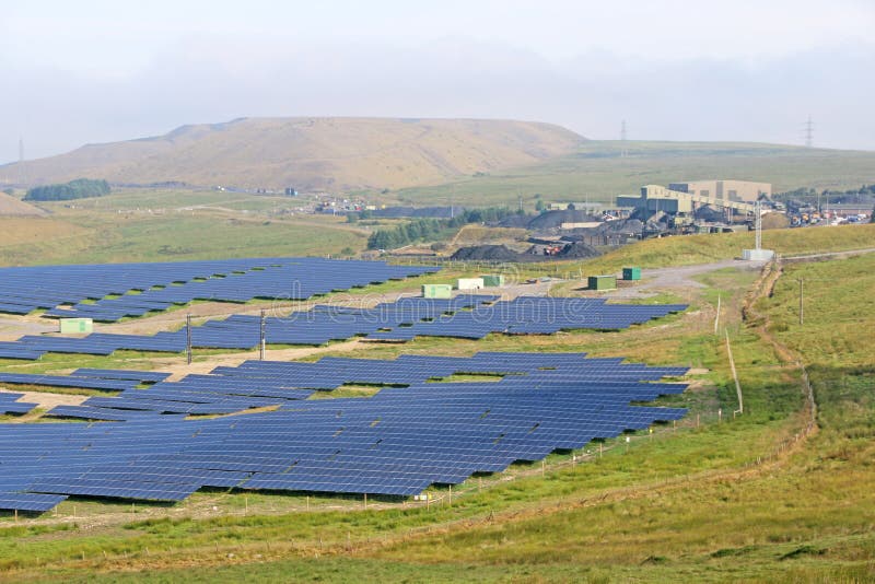 Solar Farm by Fochriw in Wales Stock Image - Image of blue, farm: 269061025