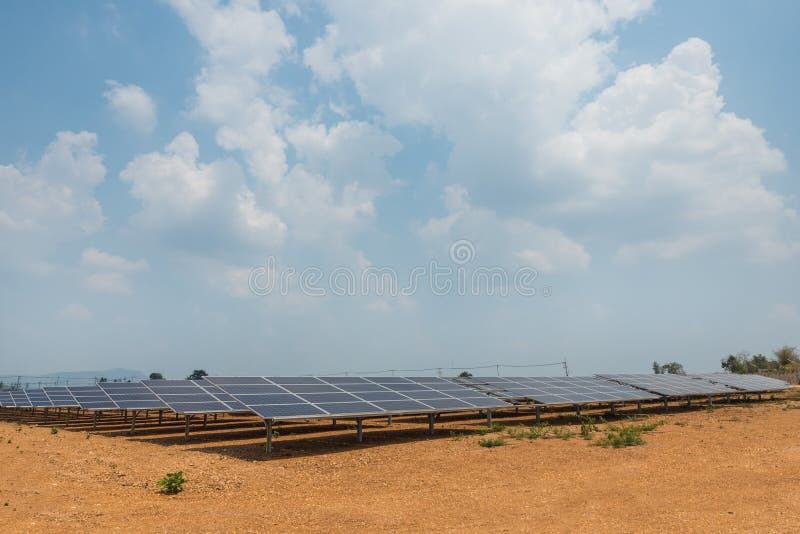The Solar Farm for Green Energy in the Field Stock Photo - Image of ...