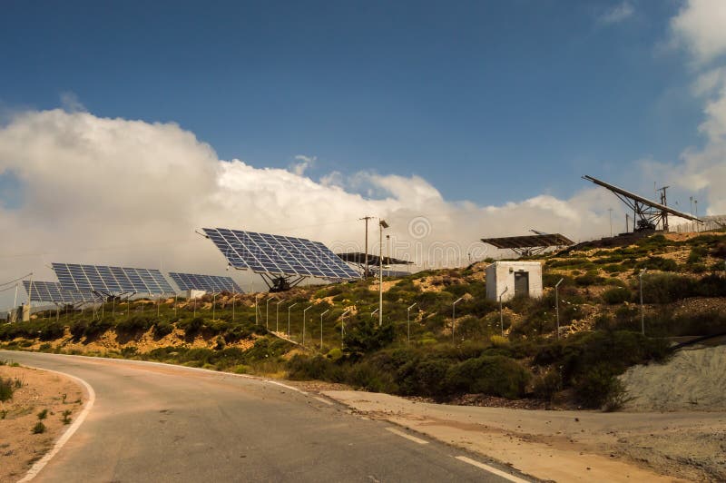 Solar Farm in the Mountains Stock Photo - Image of climate, innovation ...
