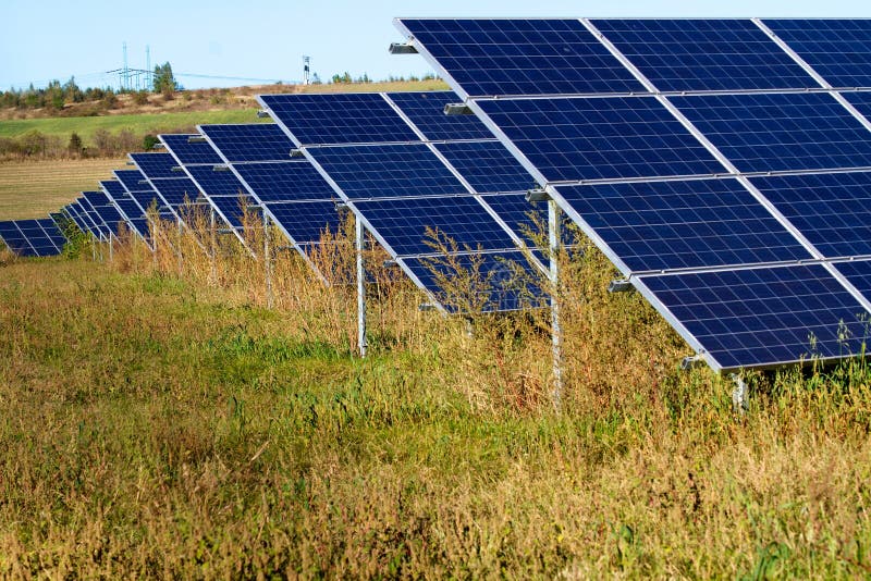 Green energy solar panels stock image. Image of blue - 33420301