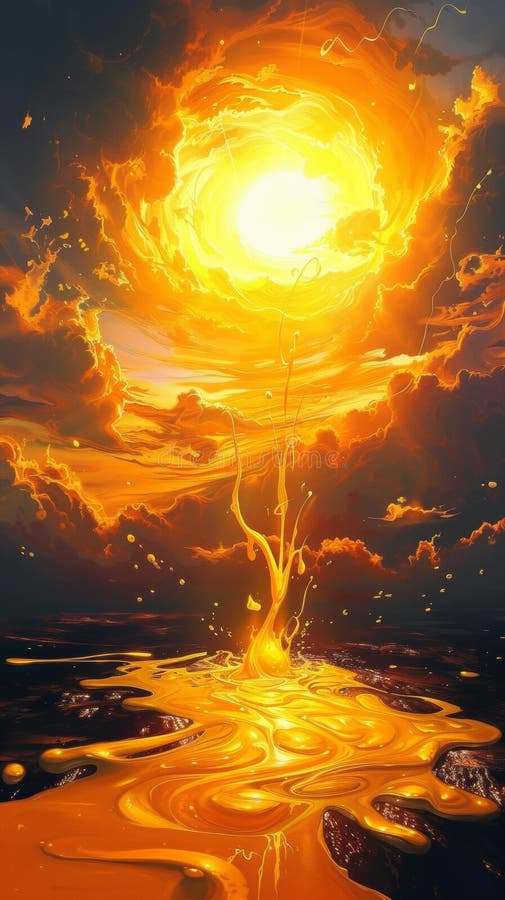 Solar Flare Dance - Luminous Abstract Art Stock Image - Image of ...