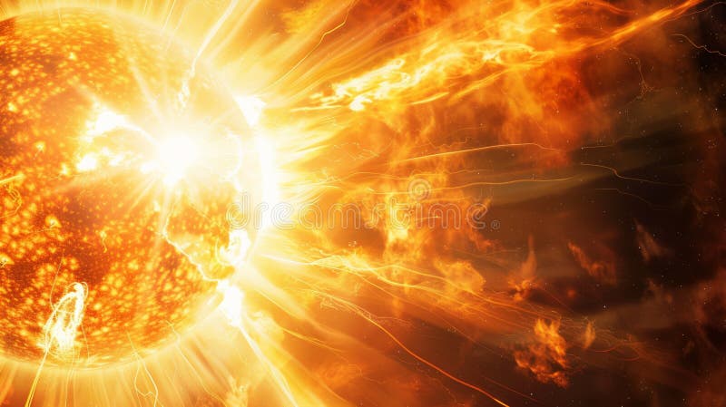 Solar Flare with Dramatic Plasma Bursts and Magnetic Storms. Showcasing ...