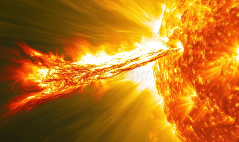 Solar Flare Eruption from Sun S Surface, Intense Plasma Discharge ...