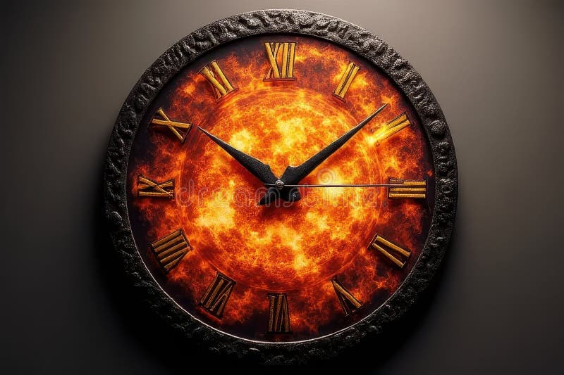 Solar Flare Motif Wall Clock Stock Illustration - Illustration of ...