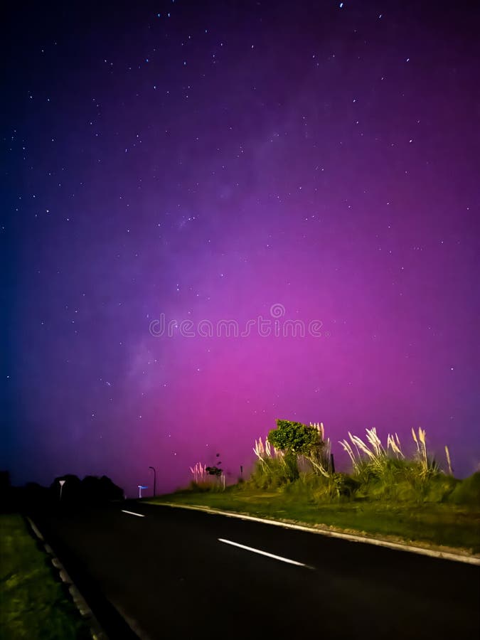 Solar Flare Storm and Southern Light in Auckland. Stock Photo - Image ...