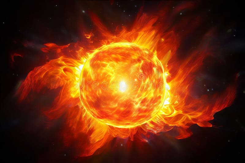 Solar Flare a Stylized Image of a Solar Flare with a Bright Inte Stock ...