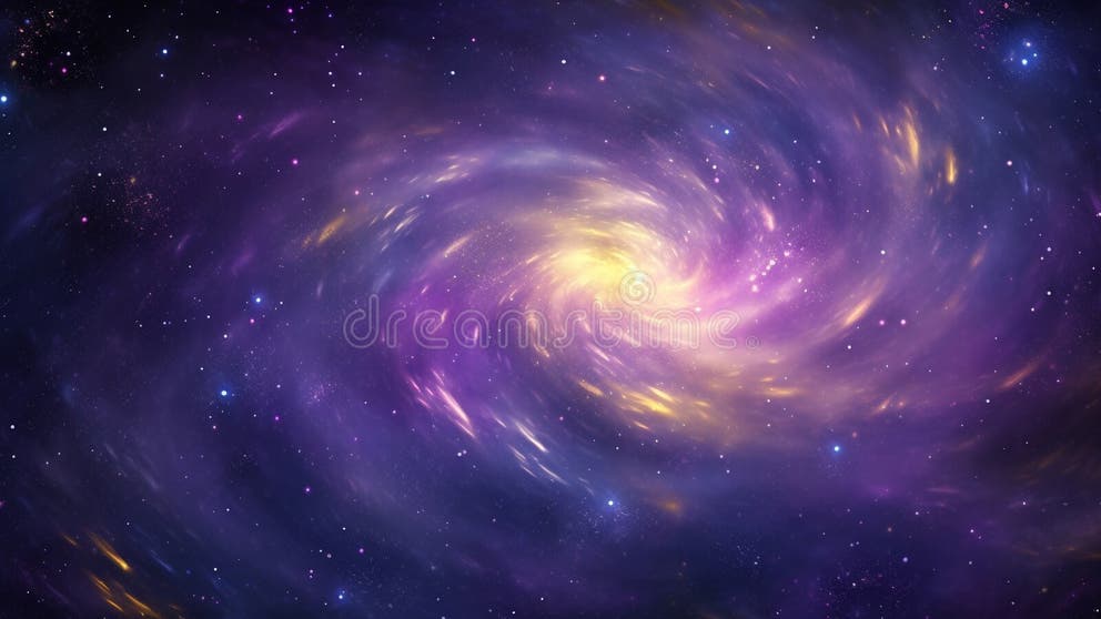 Solar Flare Yellow and Galactic Purple Nebula Background Stock ...